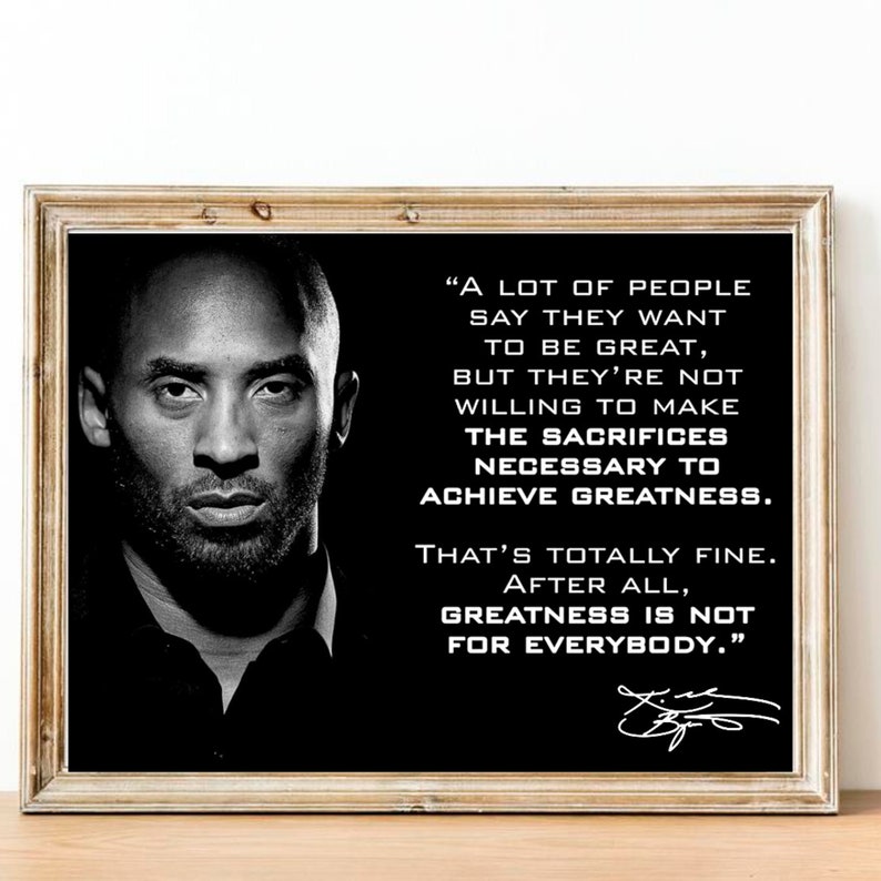 Kobe Bryant Quote Black Mamba Inspirational Quote Poster LA Lakers ...