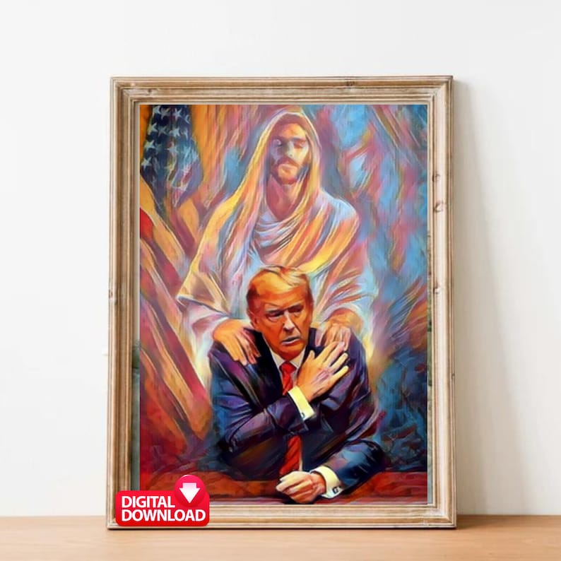 President DONALD TRUMP and Jesus Christ Praying Printable - Etsy
