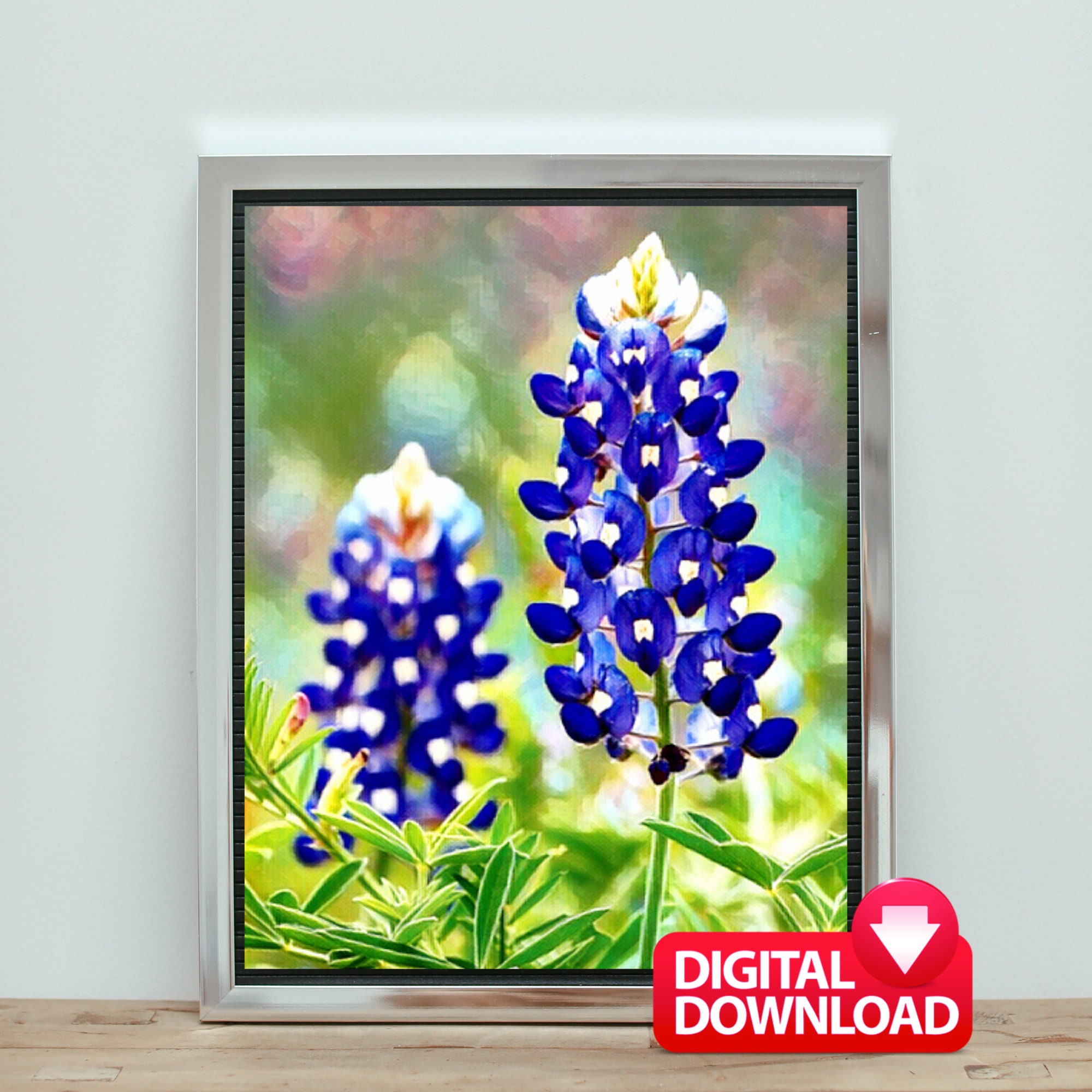 Bluebonnet Painting Printable Beautiful Texas Wildflowers - Etsy