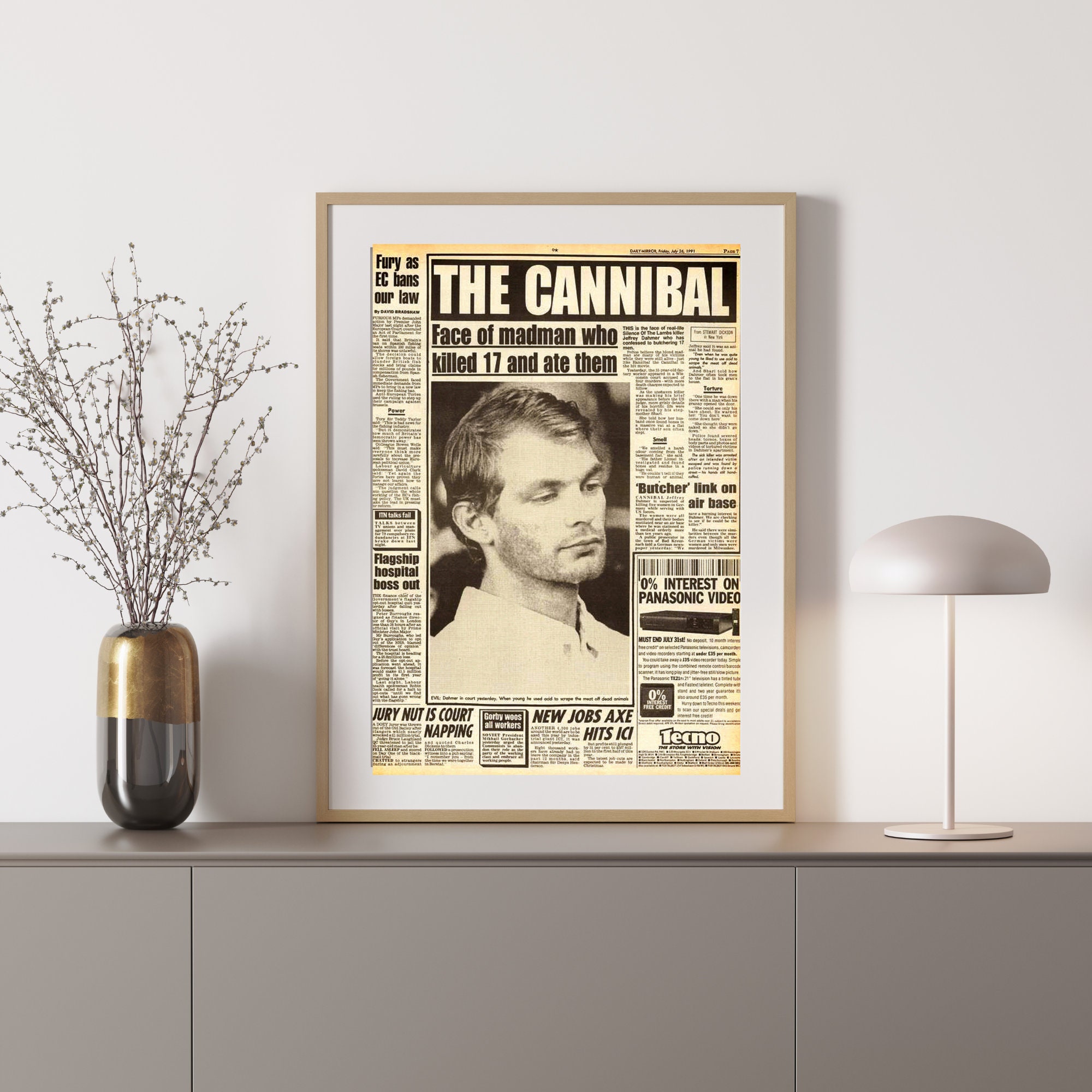 JEFFREY DAHMER Newspaper Print, Digital Download, Serial Killer Gift ...