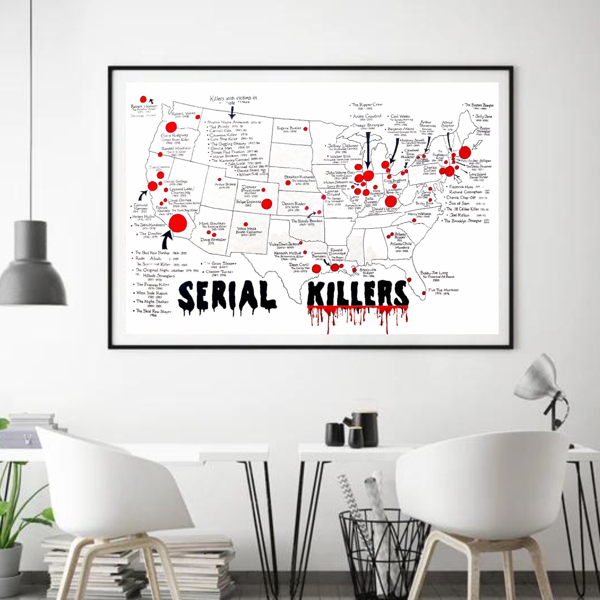American Serial Killers Map, Serial Killer Art, American Psycho, Serial ...