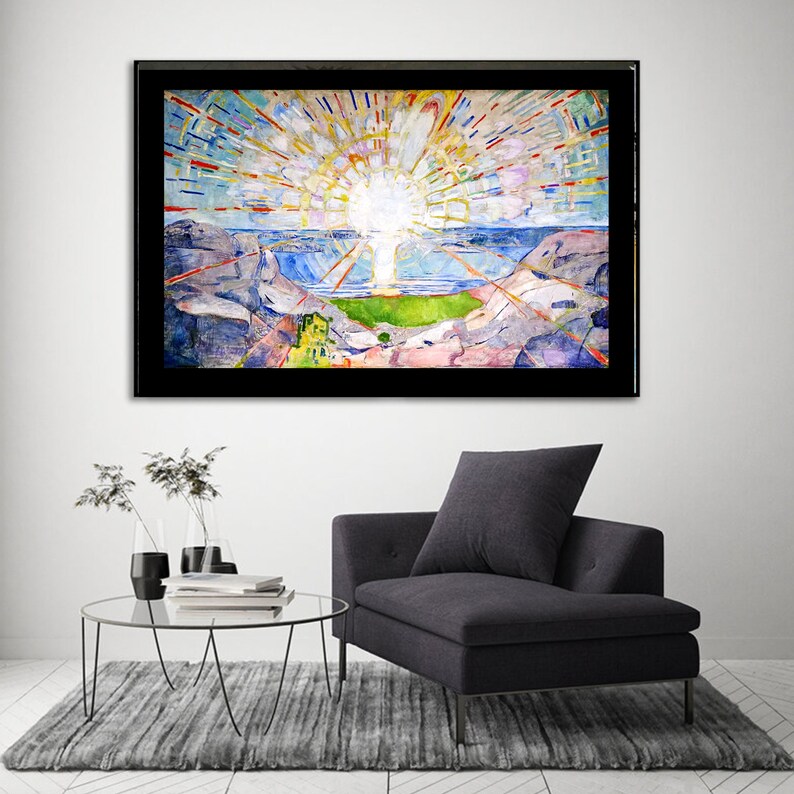 Edvard Munch Famous Artwork the Sun 1910, Sunset Seascape Print ...