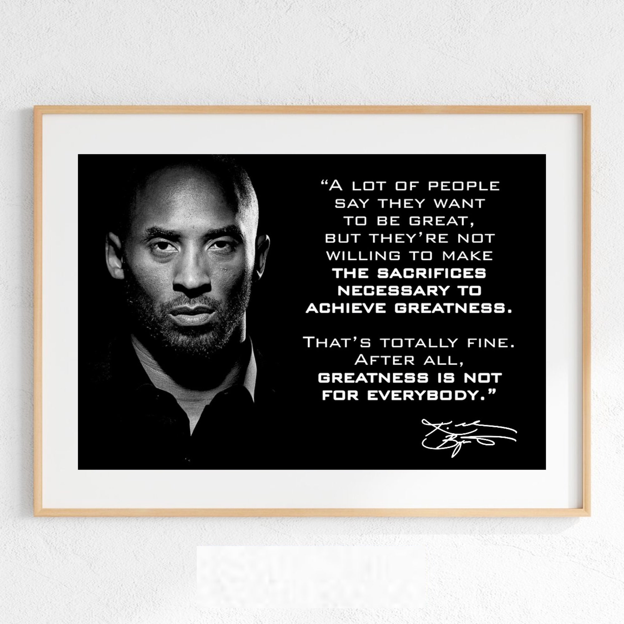 Kobe Bryant Quote Black Mamba Inspirational Quote Poster LA Lakers ...
