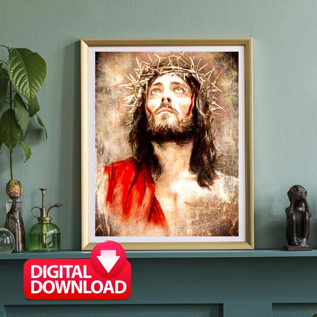 Jesus Christ Portrait Painting Printable Jesus Picture Jesus - Etsy