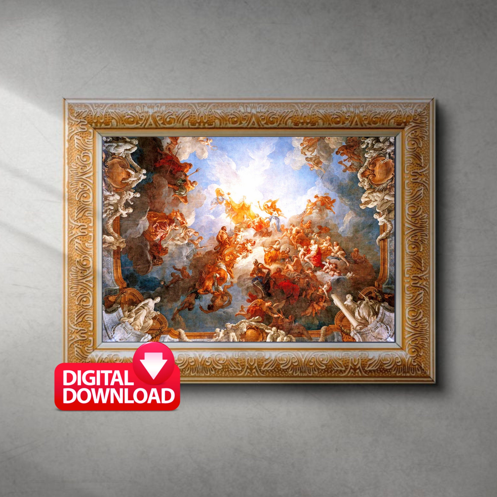 Renaissance Painting Printable, the Apotheosis of Hercules 1731, Greek ...