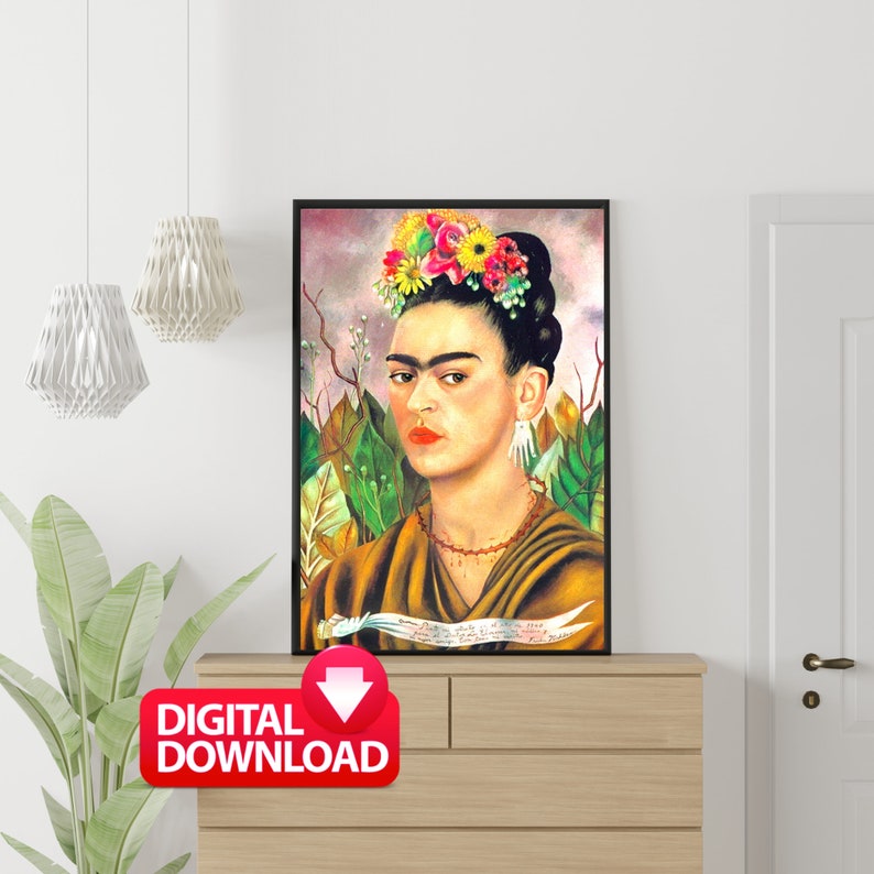 FRIDA KAHLO Portrait Printable, Frida Kahlo Self Portrait Painting ...