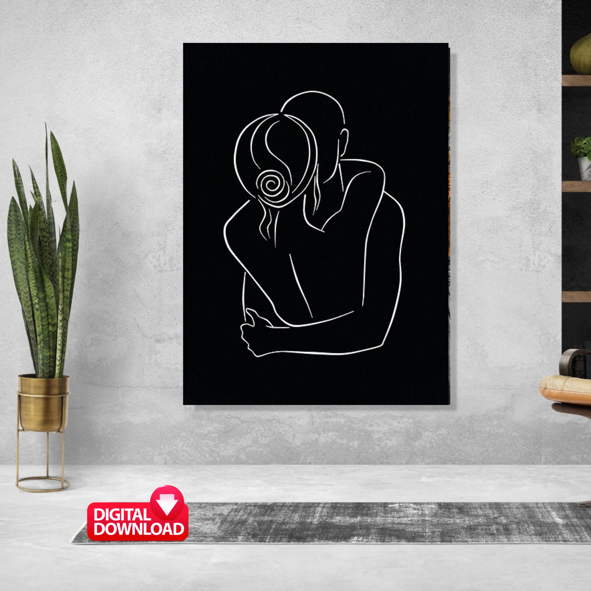 Kissing Couple Line Art Couple Kissing Line Drawing Printable Couple Artwork Kissing Line Art
