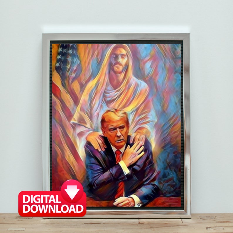 President DONALD TRUMP and Jesus Christ Praying Printable - Etsy