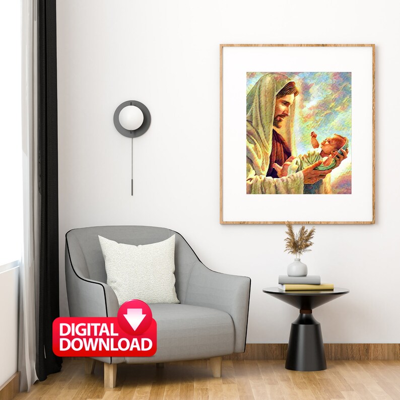 Jesus Christ Holding Baby Printable, Jesus Painting, Jesus Christ Print ...