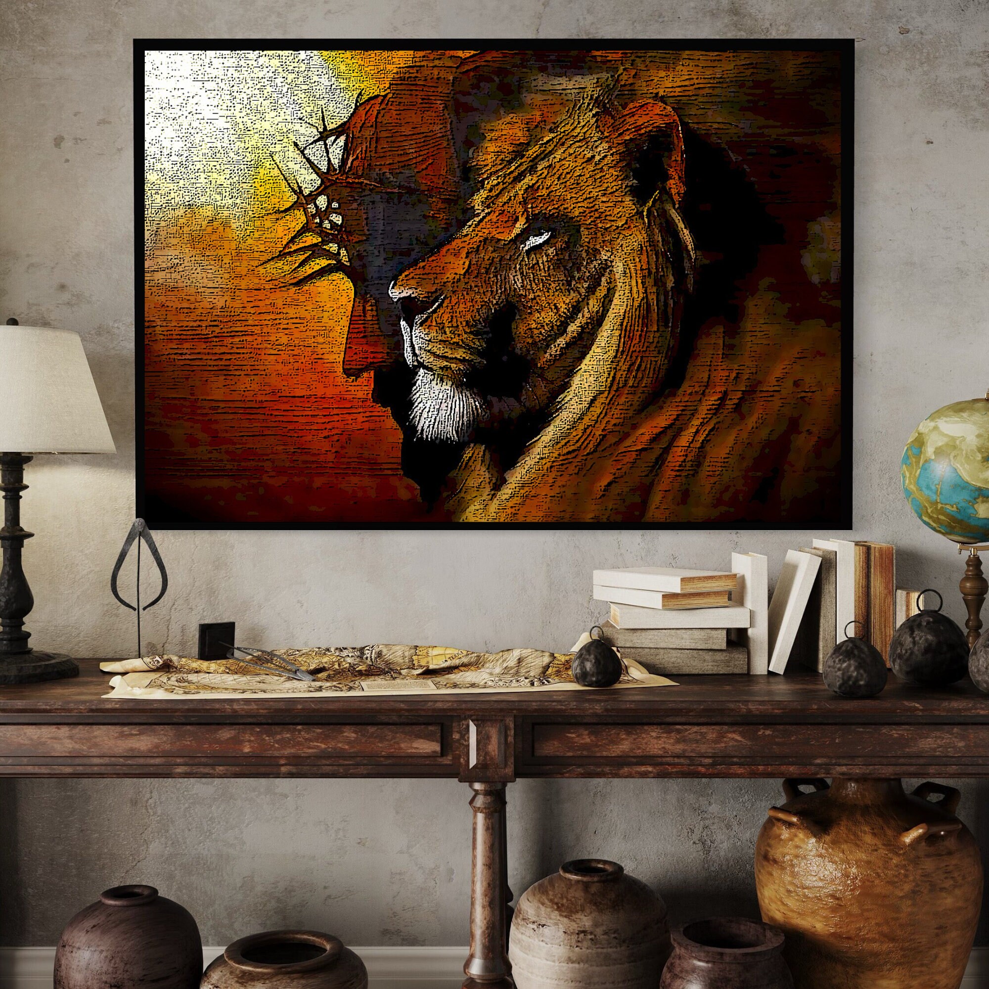 Lion of Judah Printable, Jesus Christ Wall Art, Modern Christian Art ...