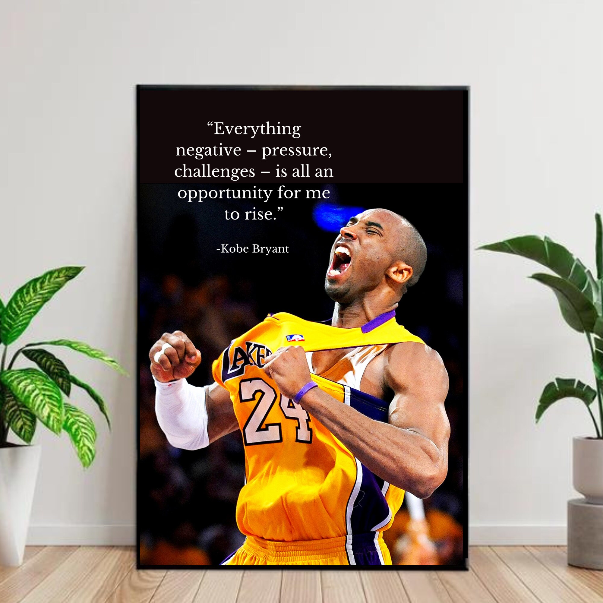 Kobe Bryant Inspirational Quote Poster: Black Mamba, LA Lakers (digital ...