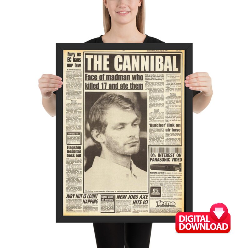 JEFFREY DAHMER Newspaper Print Digital Download Serial - Etsy