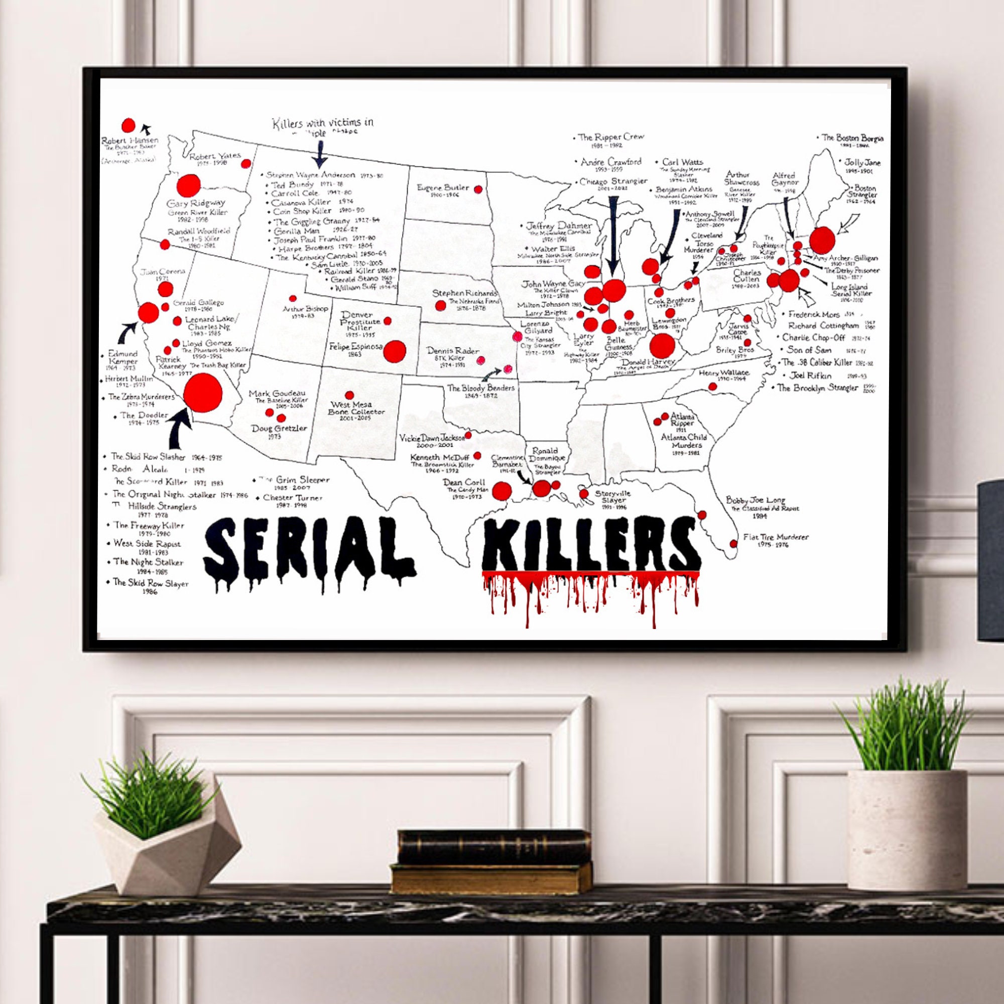 American Serial Killers Map, Serial Killer Art, American Psycho, Serial ...
