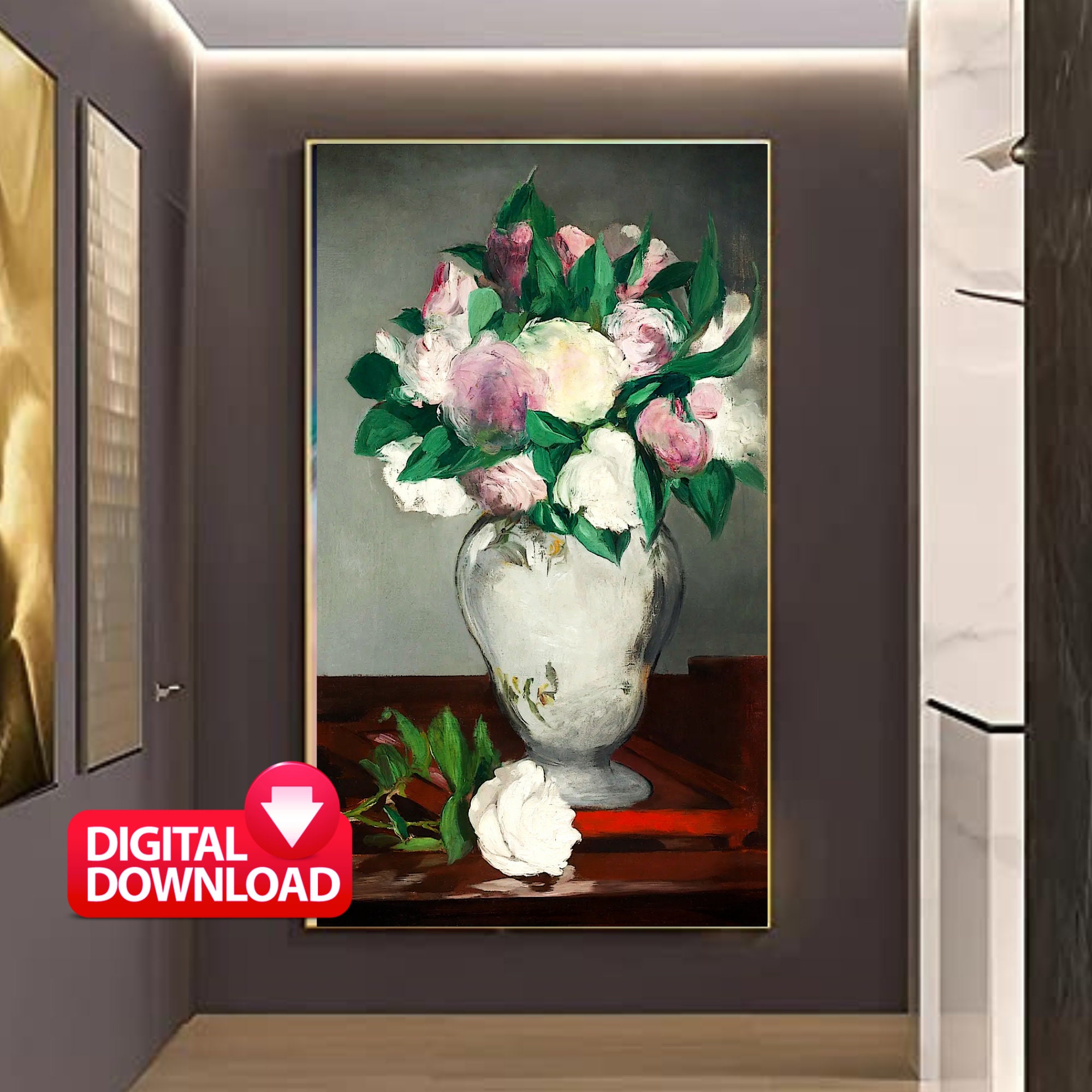 Édouard Manet Peonies Painting - Vintage Floral Wall Art (digital Download) - Etsy