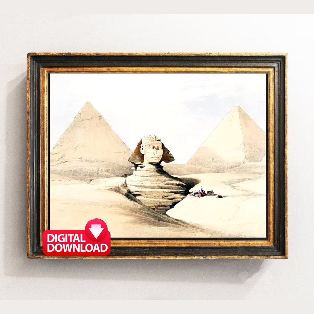 The Great Sphinx Pyramids of Gizeh by David Roberts, Egyptian Pyramid ...