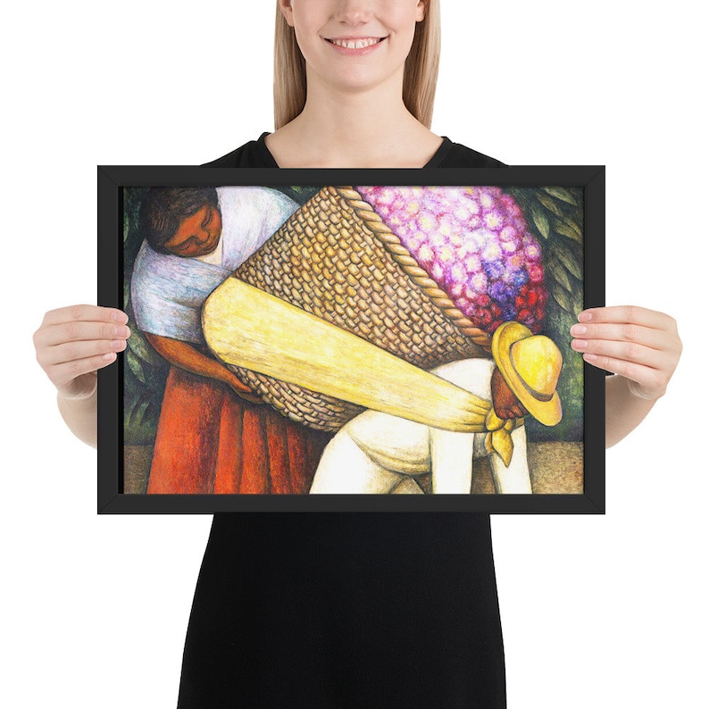 The Flower Carrier 1935 Famous Painting by Diego Rivera - Etsy