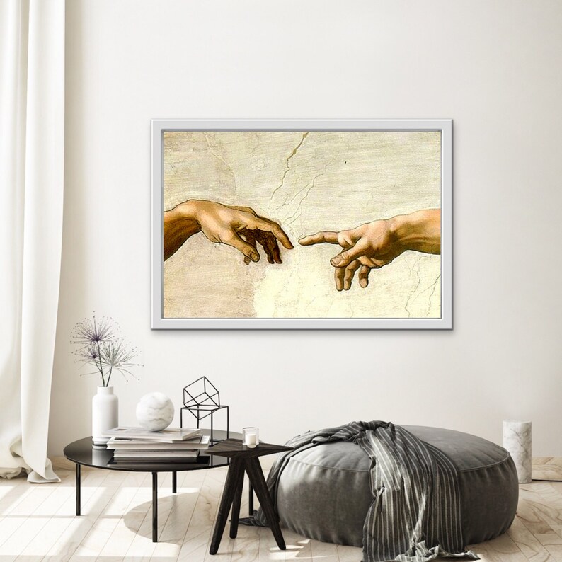 Michelangelo Creation of Adam Printable, Michelangelo Wall Art Print ...