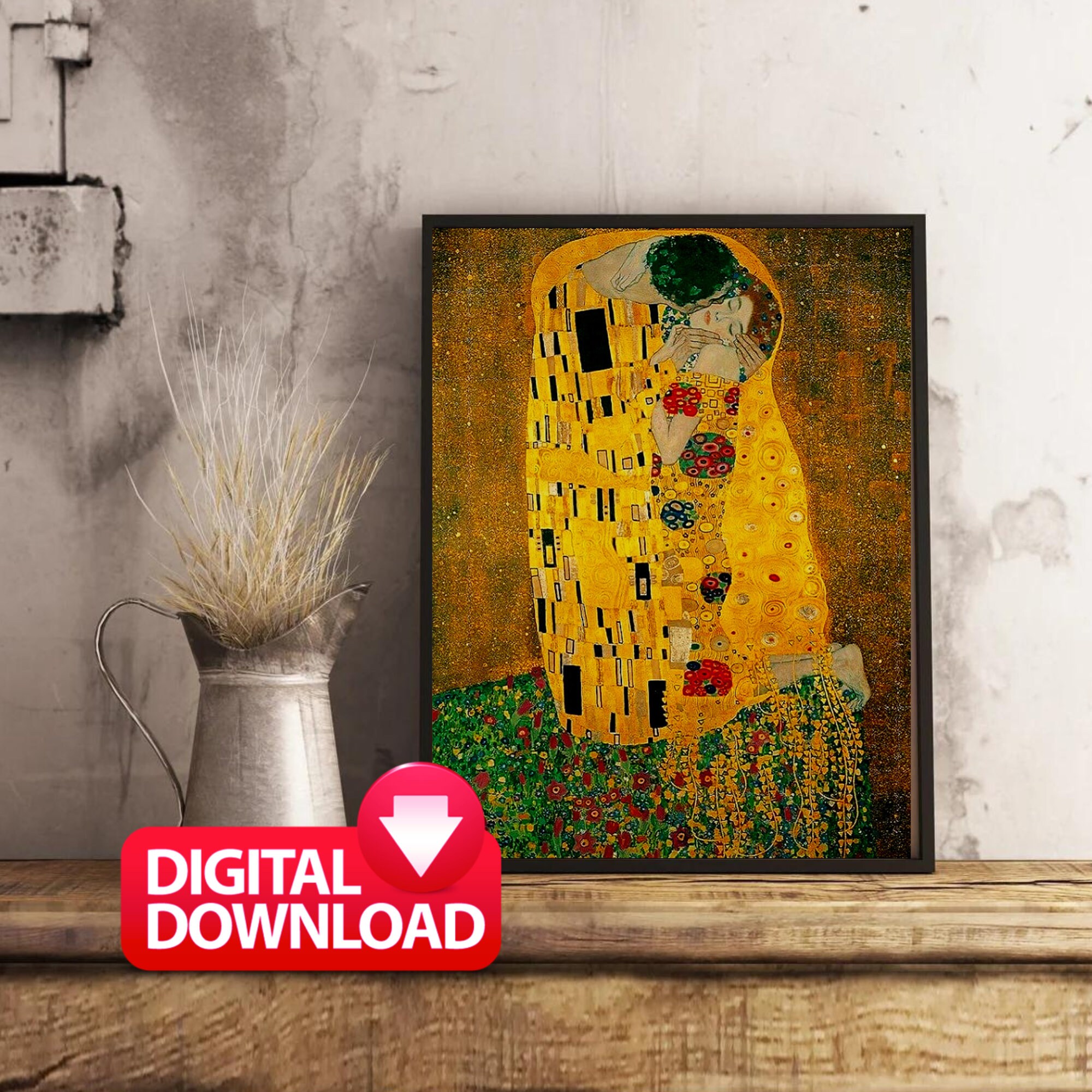 The KISS Klimt, Printable, Klimt the Kiss 1908, Gustav Klimt Print ...