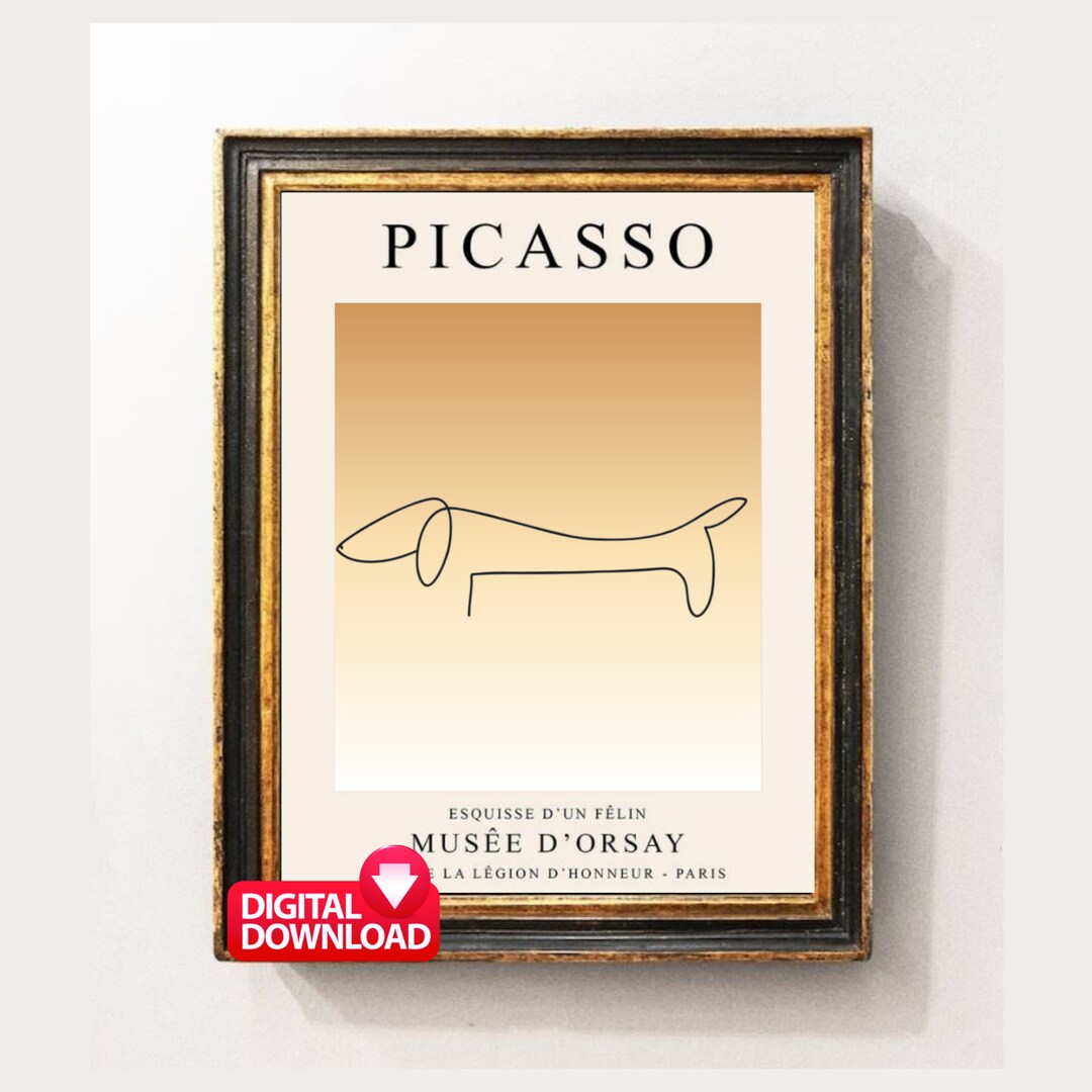 Dog Line Art, Picasso Dog Print, Picasso Animal Print, Dog Line Art ...