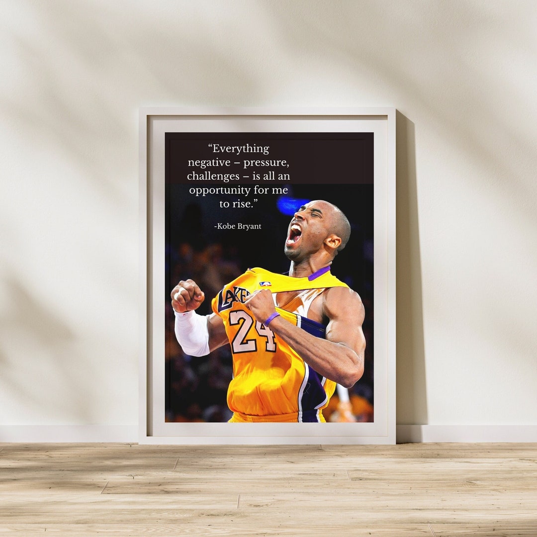 Kobe Bryant Inspirational Quote Poster: Black Mamba, LA Lakers (digital ...