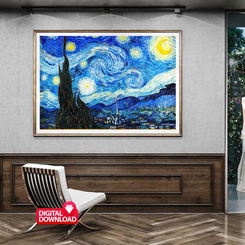 The Starry Night 1889 by Vincent Van Gogh Starry Night Print - Etsy