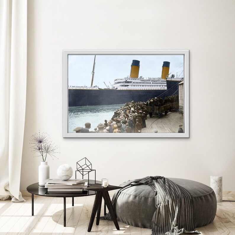 Colored Picture of RMS Titanic Departing From Southampton Pier 44 ...
