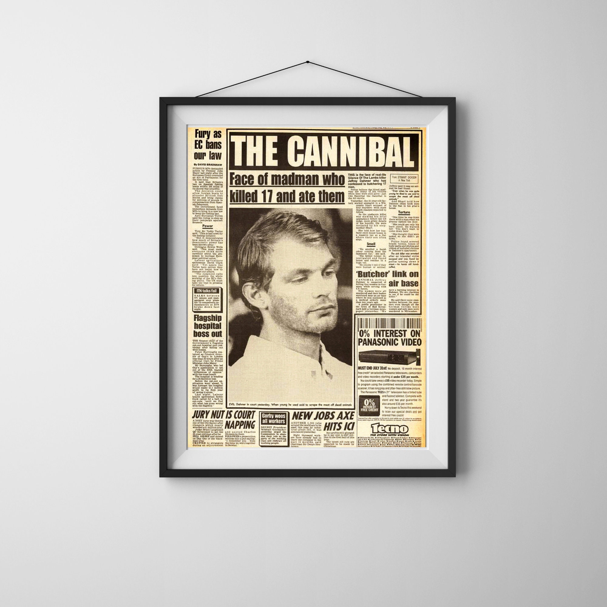 JEFFREY DAHMER Newspaper Print, Digital Download, Serial Killer Gift ...