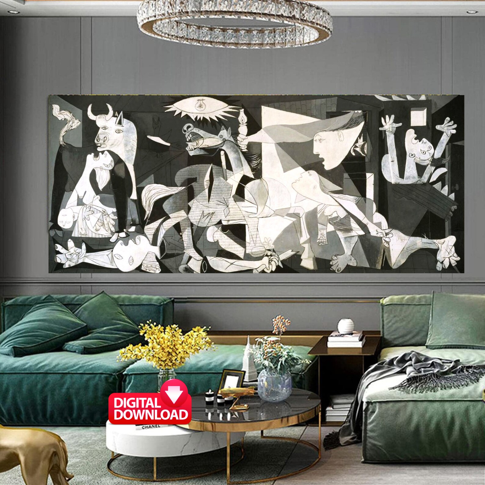 Picasso Guernica, Picasso Black White Print, Guernica Wall Art ...