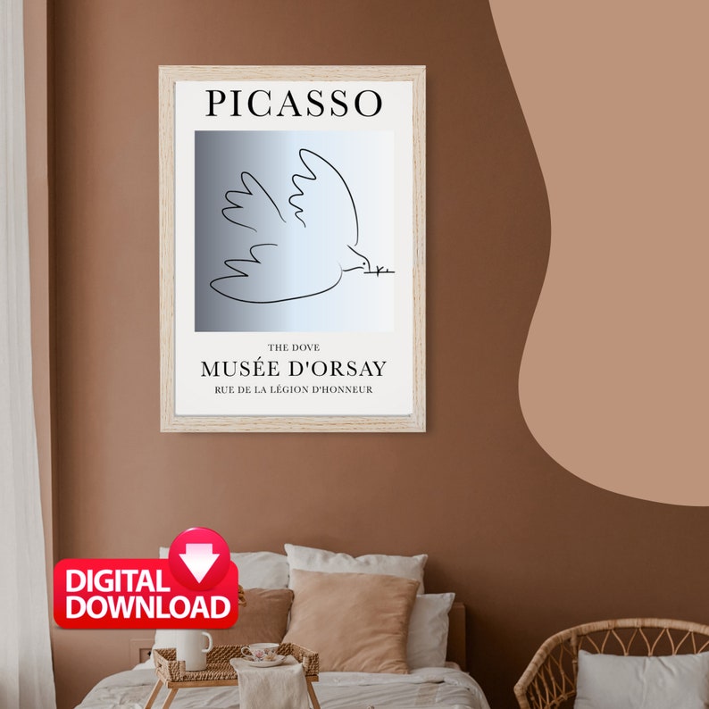 Dove of Peace Picasso Line Drawing Picasso Animal Print Dove - Etsy