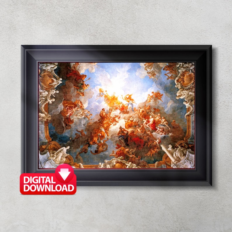 Renaissance Painting Printable, the Apotheosis of Hercules 1731, Greek ...