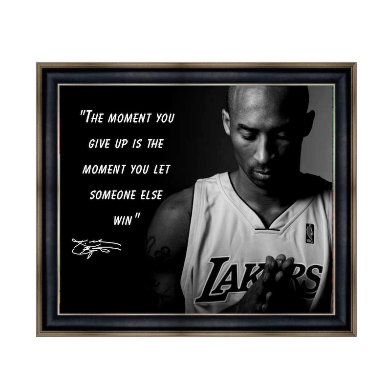 Kobe Bryant Motivational Quote, Black Mamba Inspirational Quote Poster ...