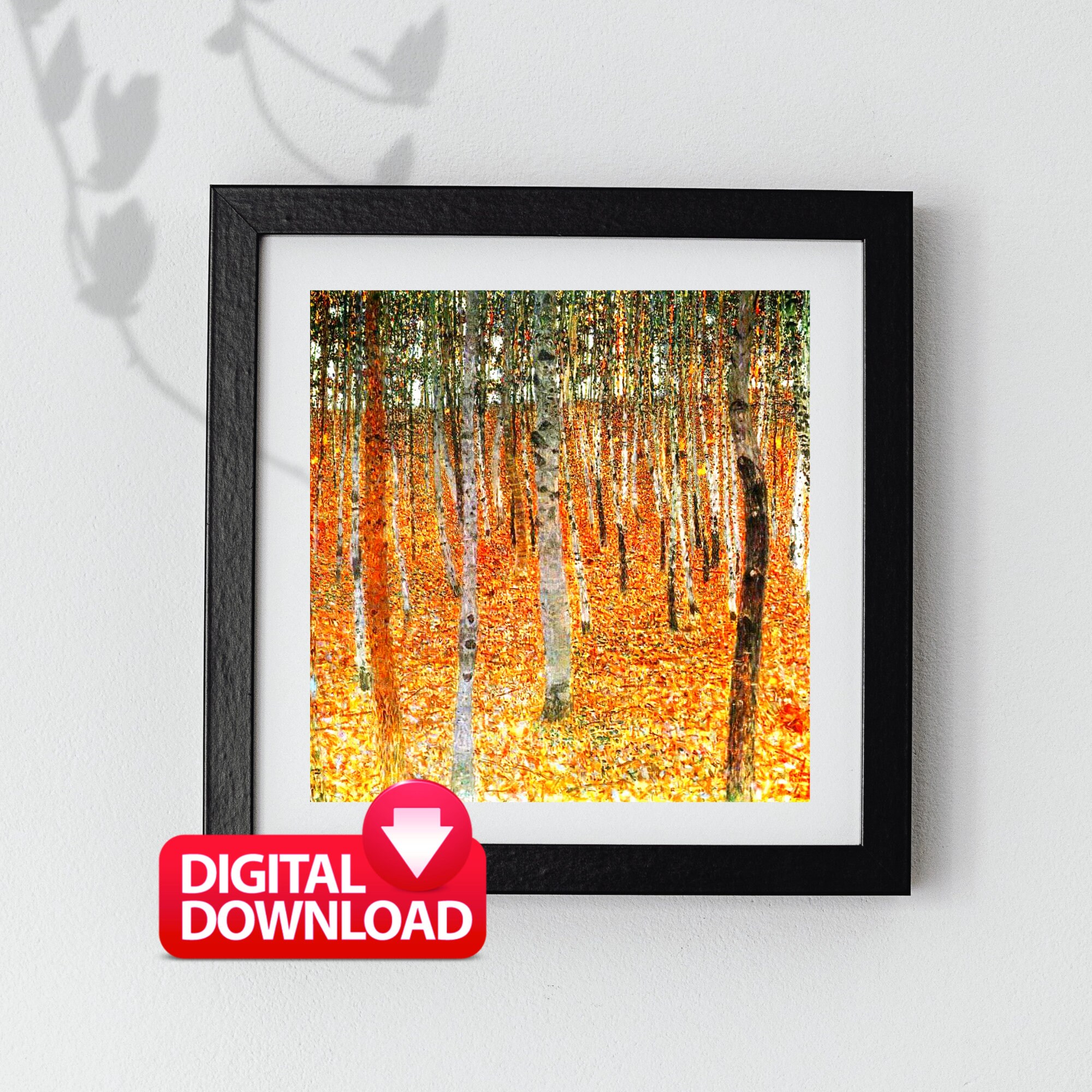 Gustav Klimt Print, Klimt Birch Forest Printable, Above Couch Art, Art ...