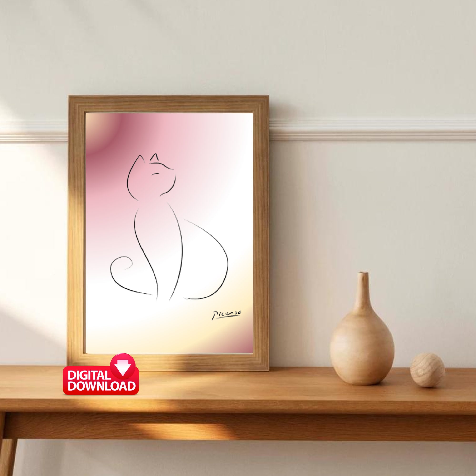 Pablo Picasso Katze Skizze Print, Picasso Linie Zeichnung, Katze Linie ...