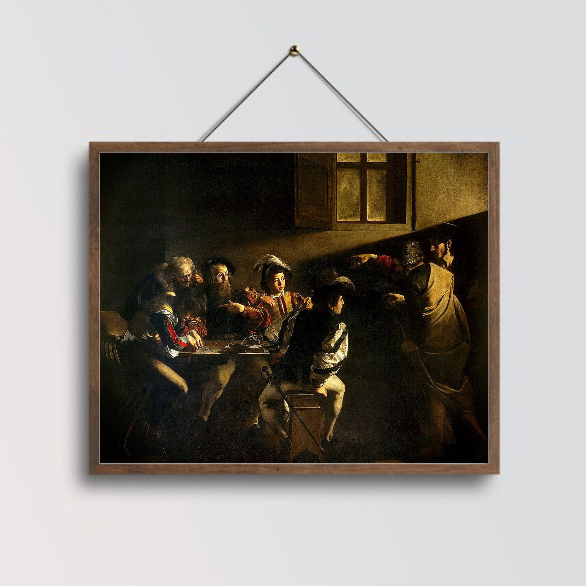 The Calling of Saint Matthew 1600 by Caravaggio, Caravaggio Print ...