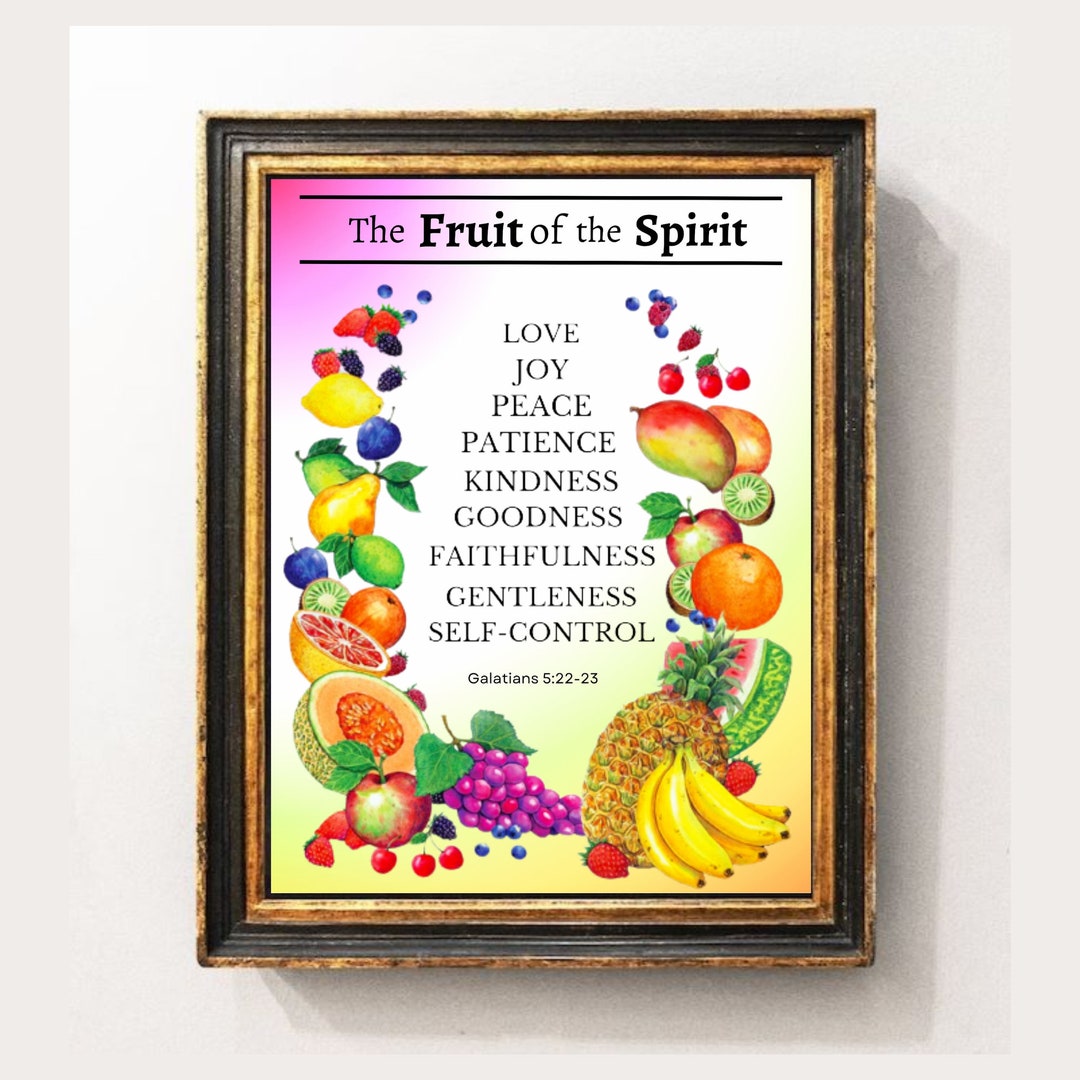Fruit of the Holy Spirit Galatians 5:22-23, Christian Wall Decor, Bible ...
