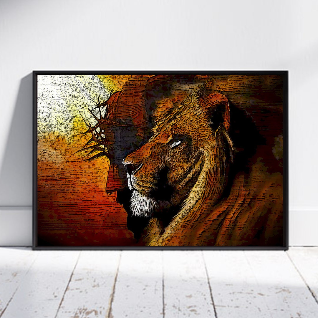 Lion of Judah Printable, Jesus Christ Wall Art, Modern Christian Art ...