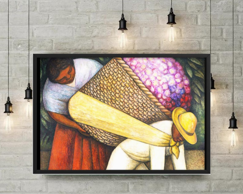 The Flower Carrier 1935 Famous Painting by Diego Rivera - Etsy