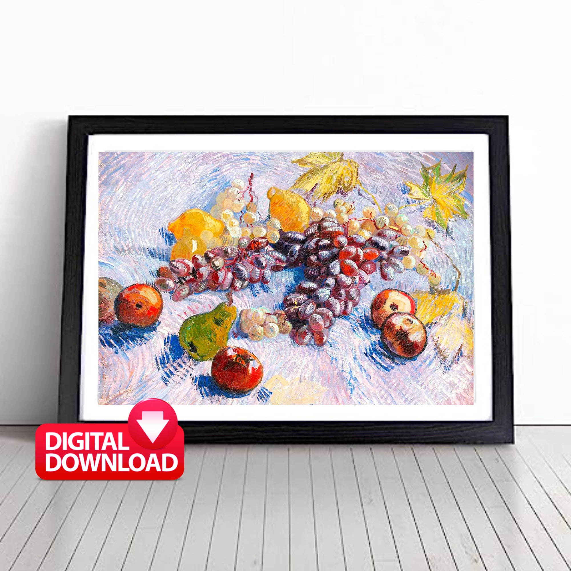 Vincent Van Gogh Vintage Still Life Fruit Print Printable, Grapes ...