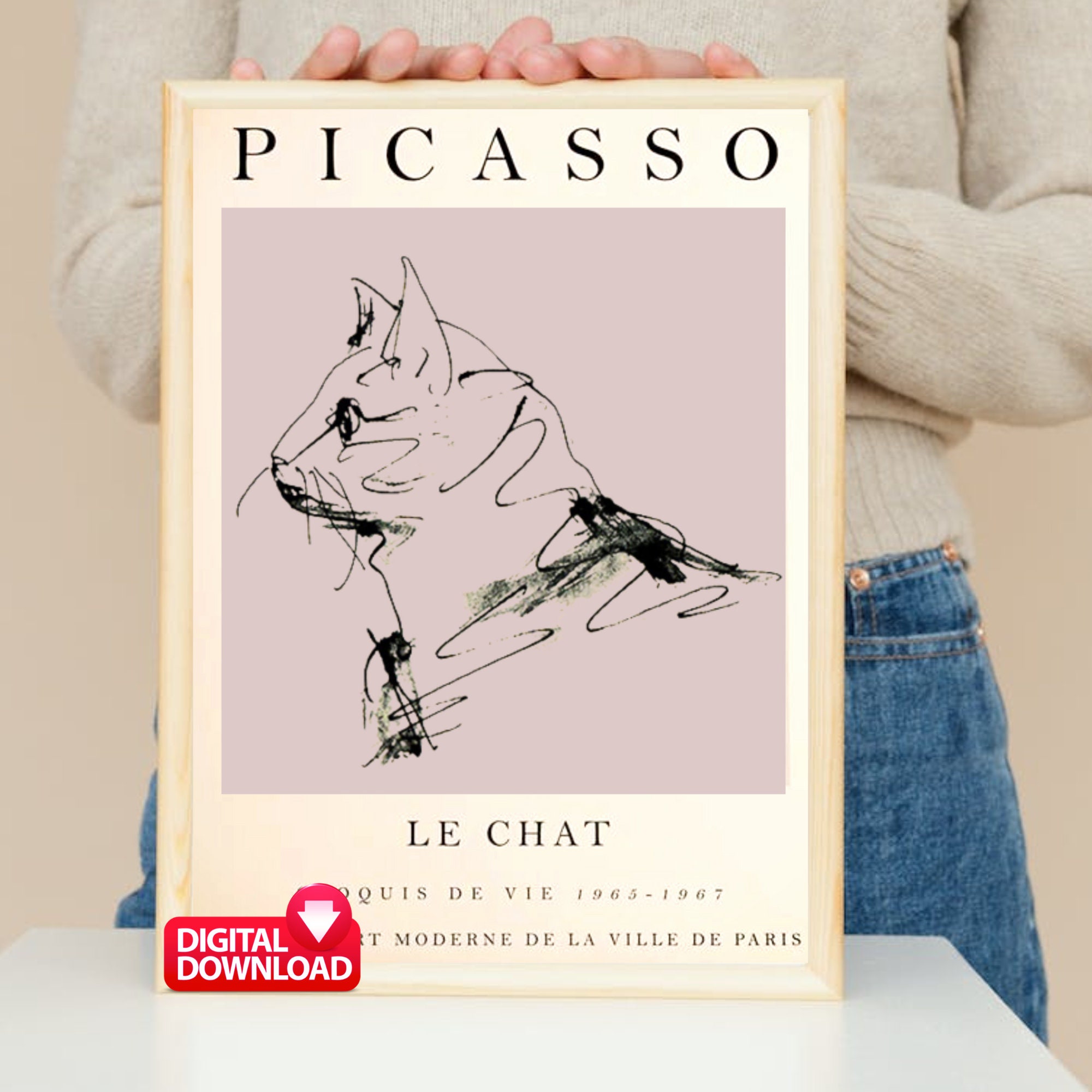 Picasso Cat Print, Picasso Animal Print, Picasso Cat Line Art, Picasso ...