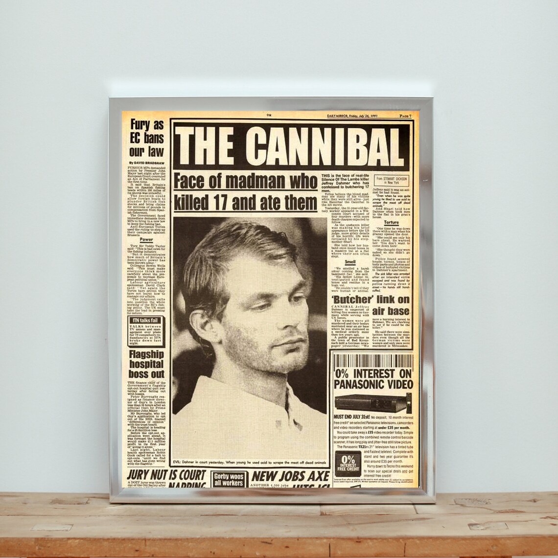 JEFFREY DAHMER Newspaper Print, Digital Download, Serial Killer Gift ...
