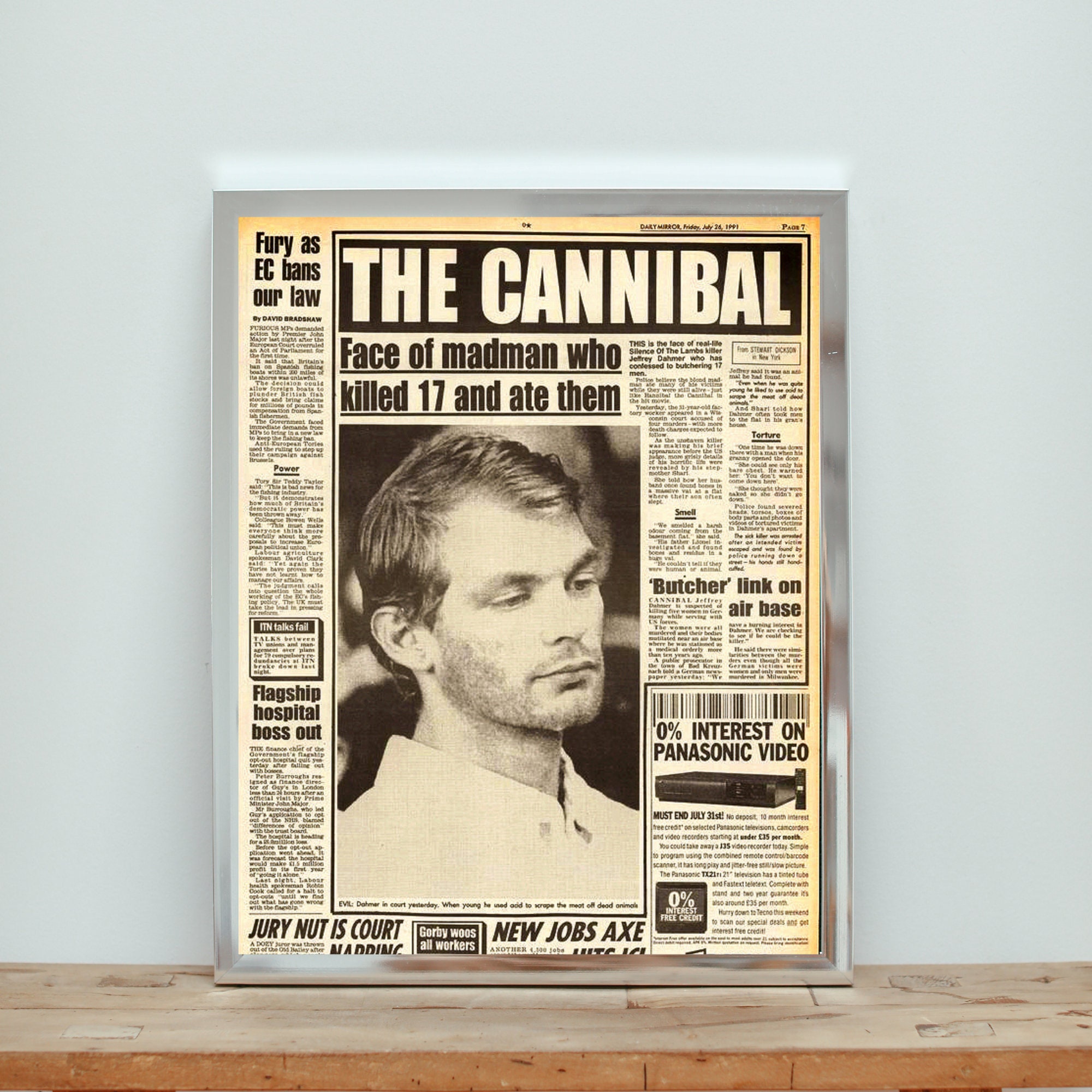 JEFFREY DAHMER Newspaper Print, Digital Download, Serial Killer Gift ...