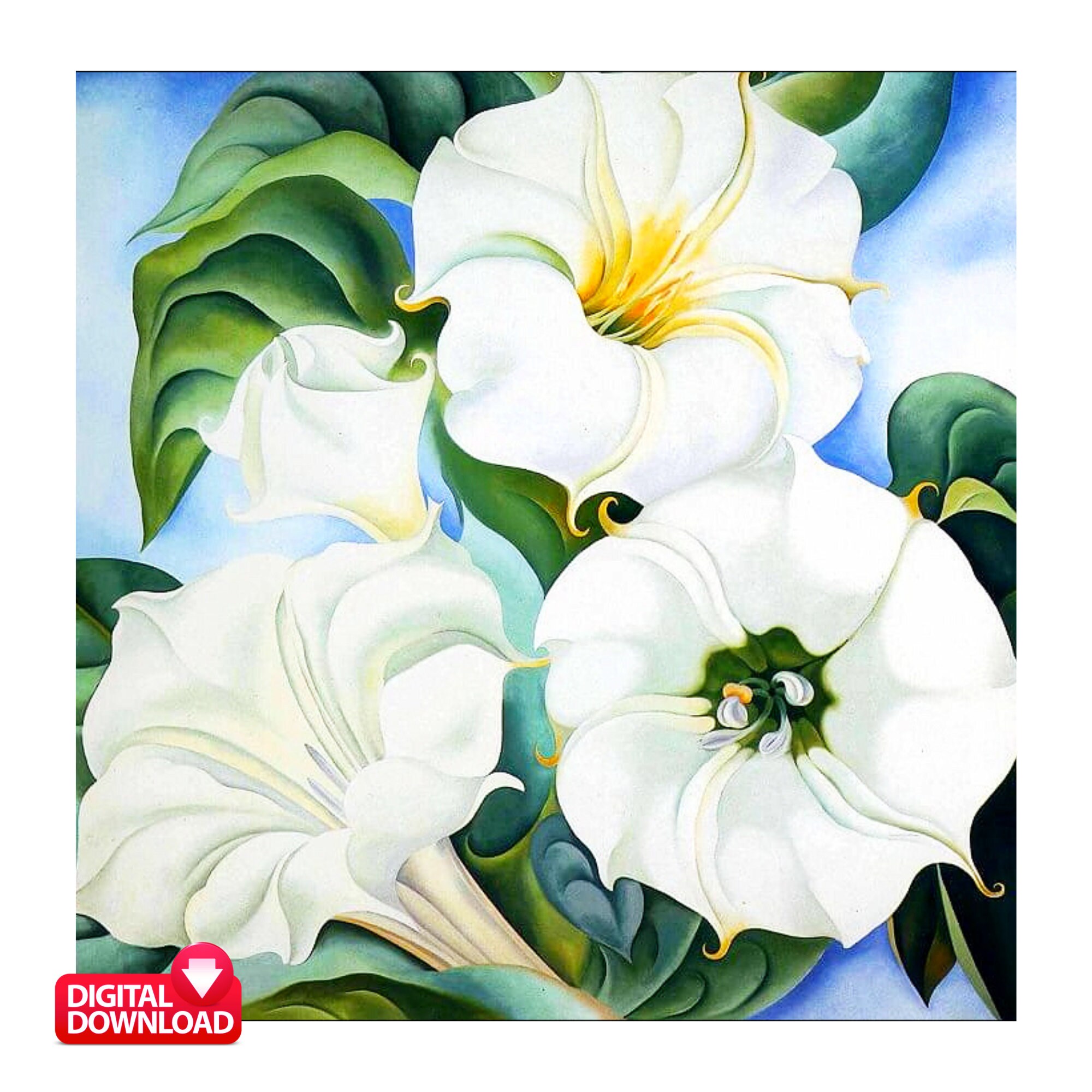 Jimson Weed, 1936 by Georgia O'keeffe, Vintage Flower Painting, Georgia ...