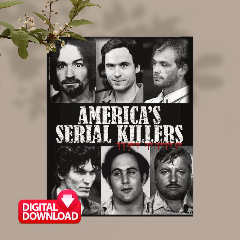 America's Serial Killers Art Print: Dahmer, Bundy, Manson (digital ...