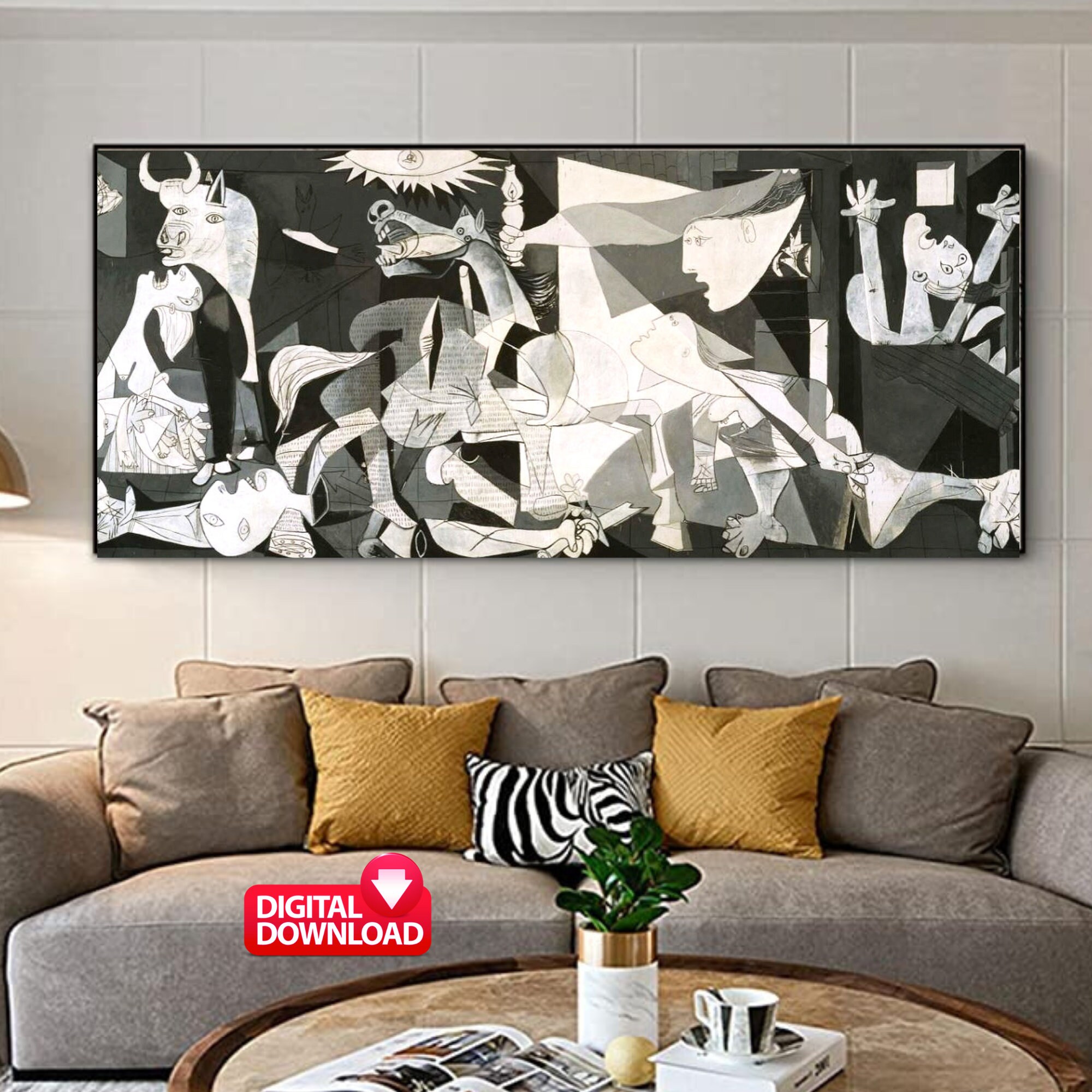 Picasso Guernica Picasso Black White Print Guernica Wall Art Guernica Wall Decor Guernica