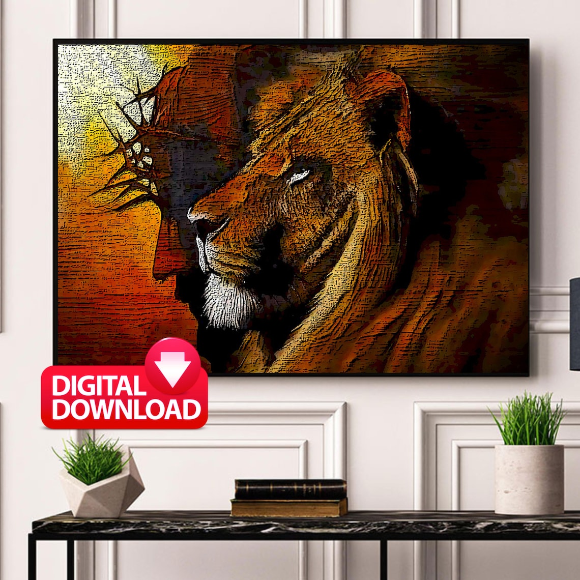 Lion of Judah Printable Jesus Christ Wall Art Modern - Etsy