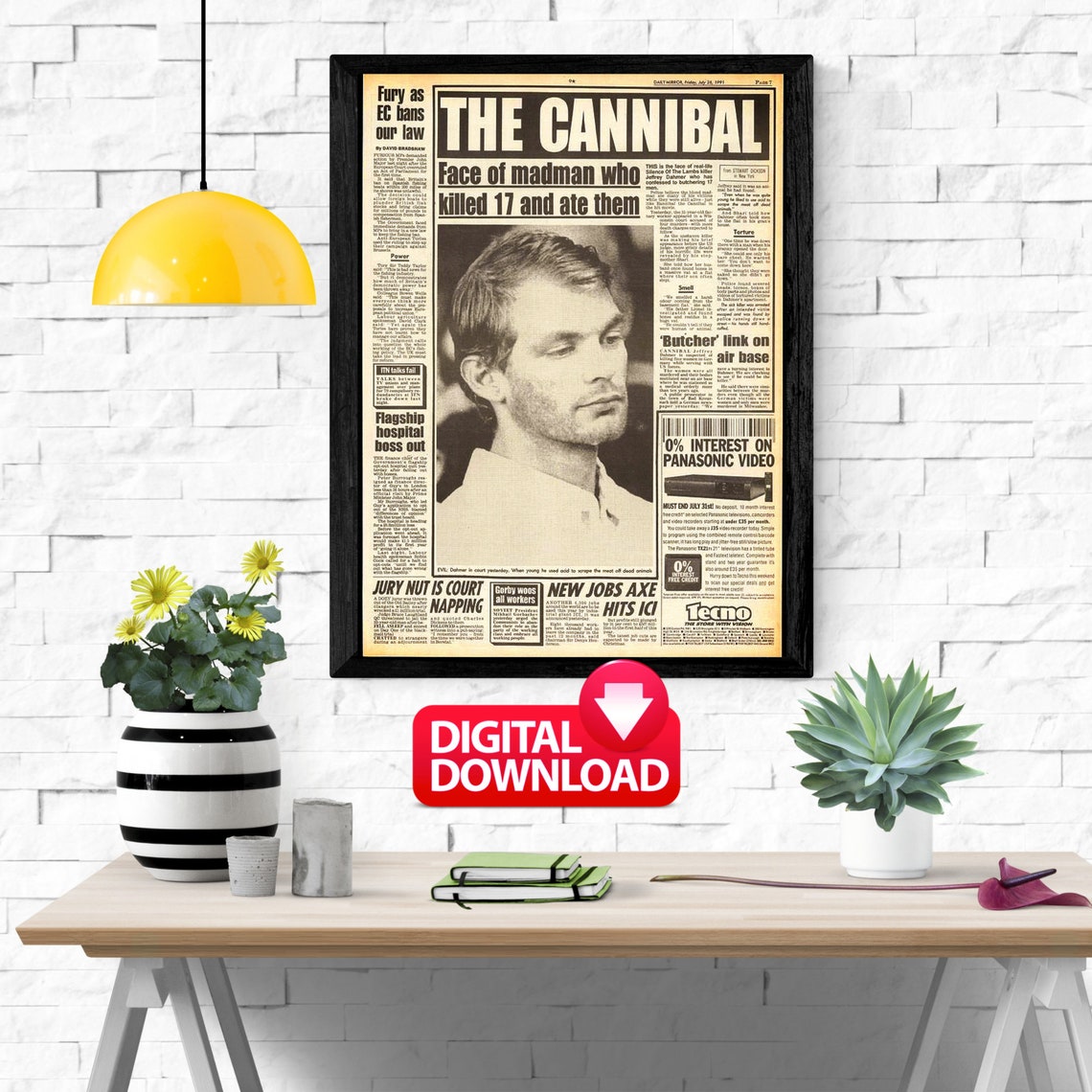 JEFFREY DAHMER Newspaper Print Digital Download Serial - Etsy