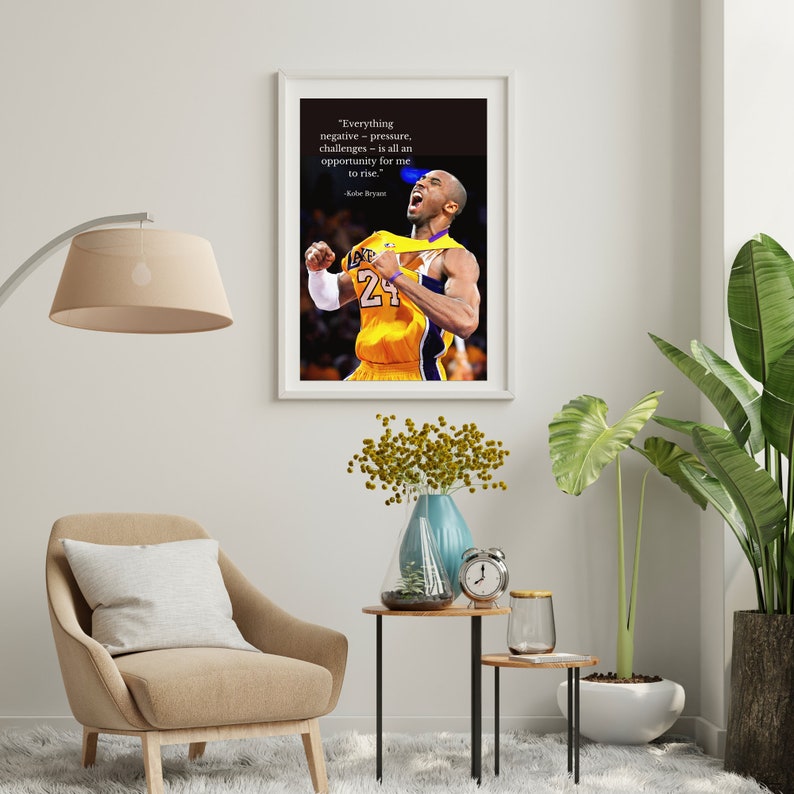 Kobe Bryant Inspirational Quote Poster: Black Mamba, LA Lakers (digital ...