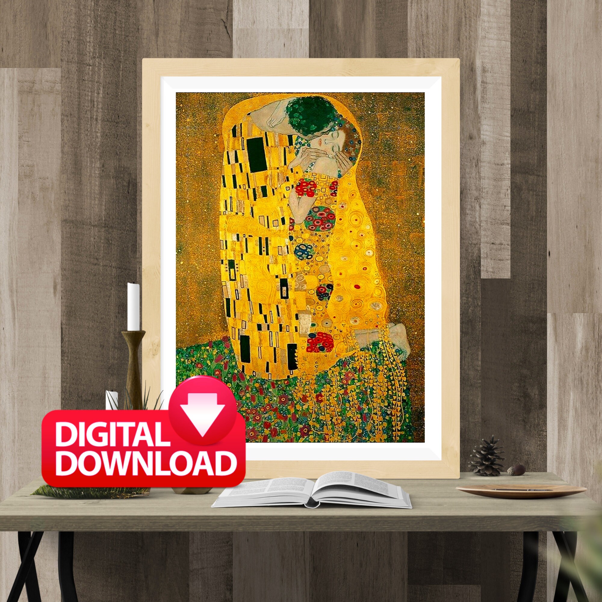 The KISS Klimt, Printable, Klimt the Kiss 1908, Gustav Klimt Print ...