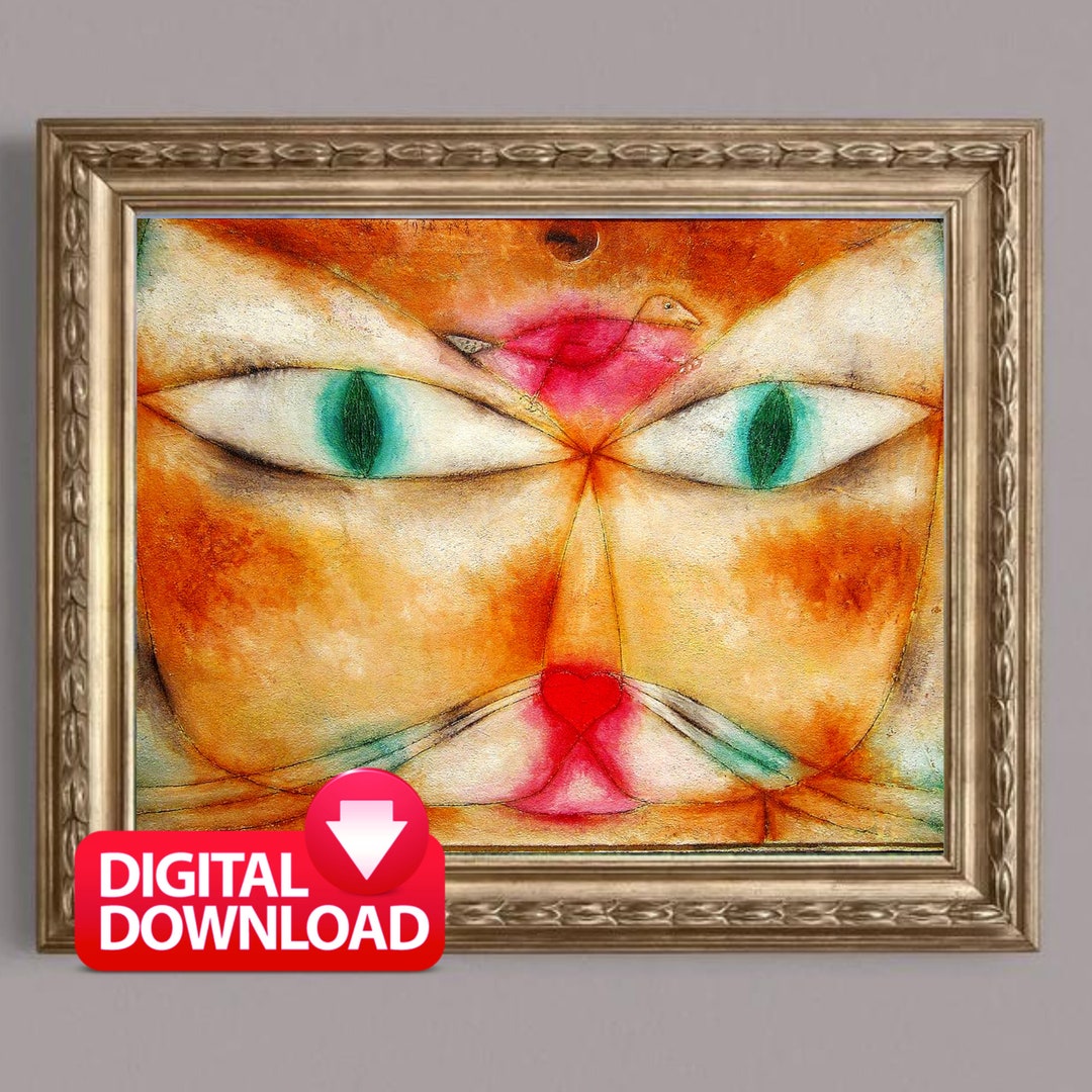 Paul Klee Cat and Bird 1928, Colorful Paul Klee Cat Print, Paul Klee ...