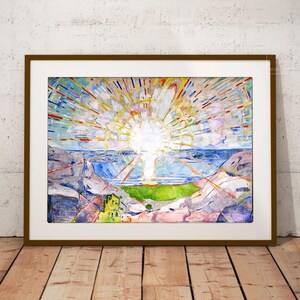 Edvard Munch Famous Artwork the Sun 1910, Sunset Seascape Print ...